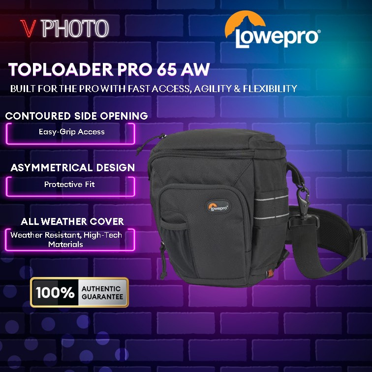 LOWEPRO TOPLOADER PRO 65 AW DSLR CAMERA BAG (BLACK) | Shopee Malaysia