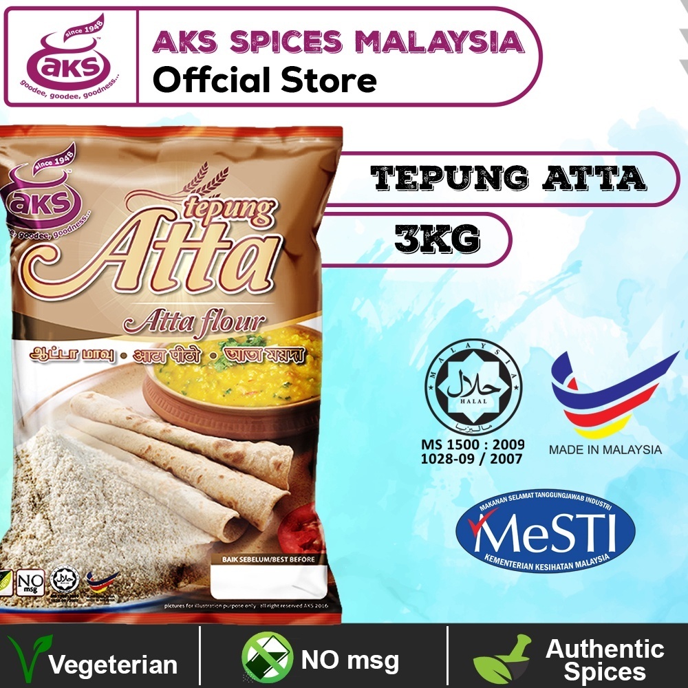Tepung Atta | Atta Flour [3KG] - AKS | Shopee Malaysia