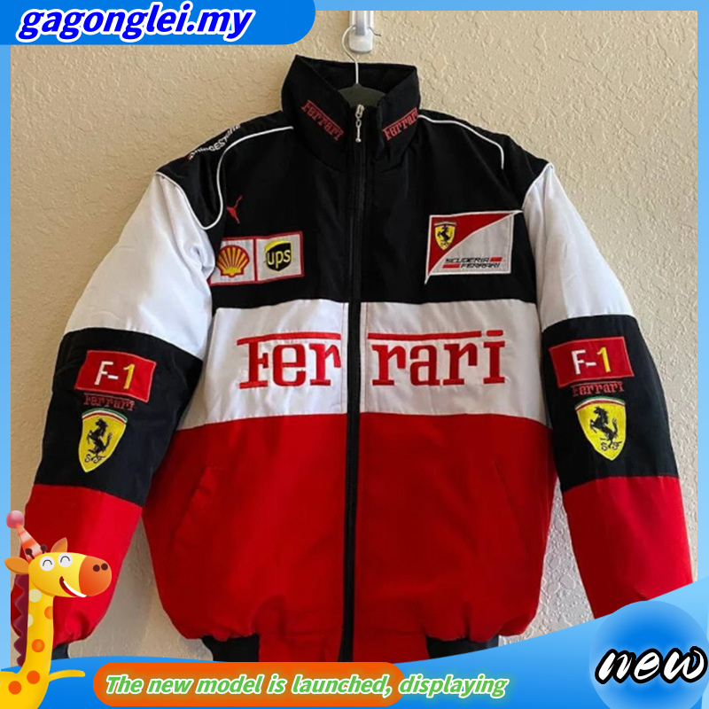 F1 Racing Jacket Long Sleeve Retro Motorcycle Ferrari Team Autumn ...