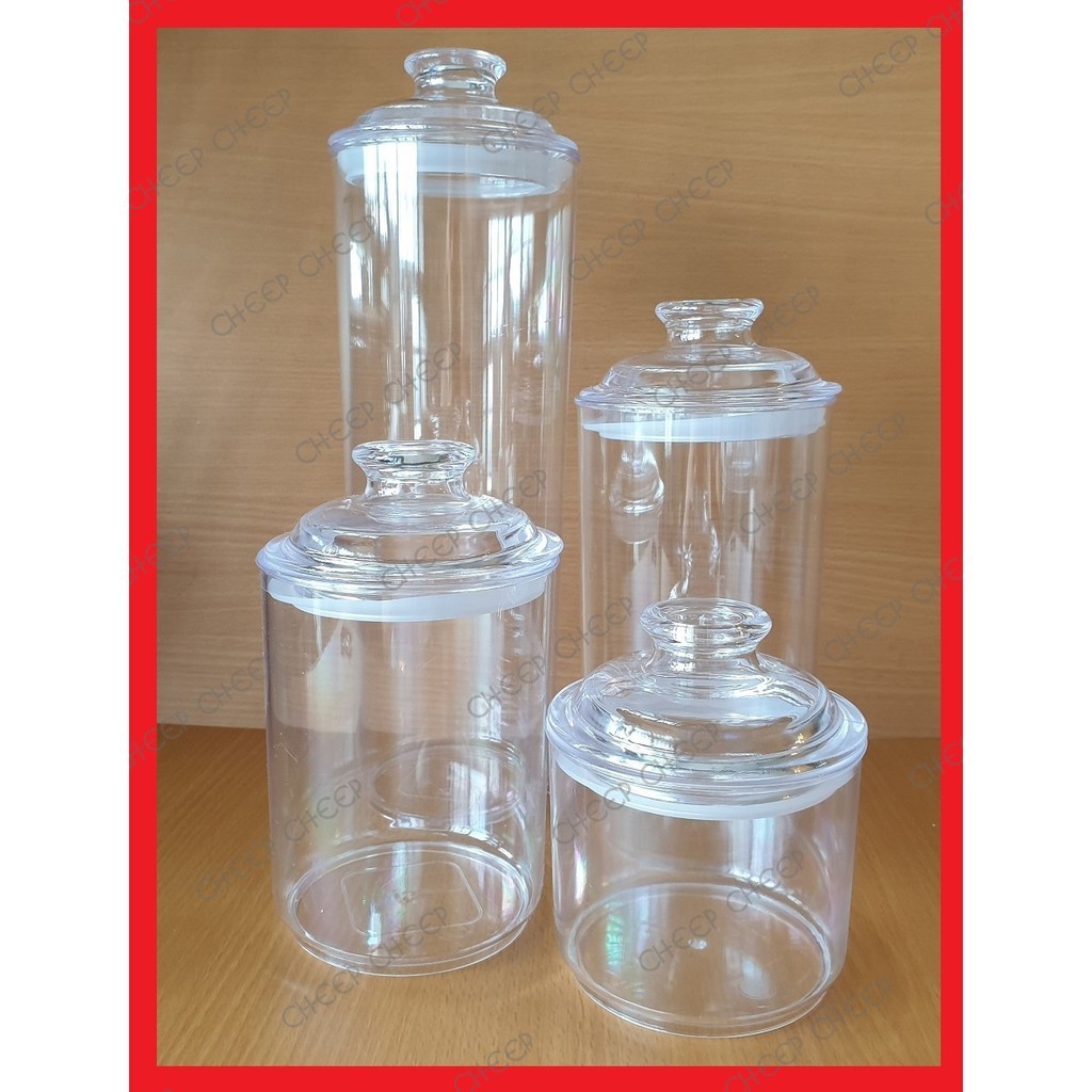 Bekas Plastik Kedap Udara Balang Biskut Raya Transparent Crystal Smooth ...