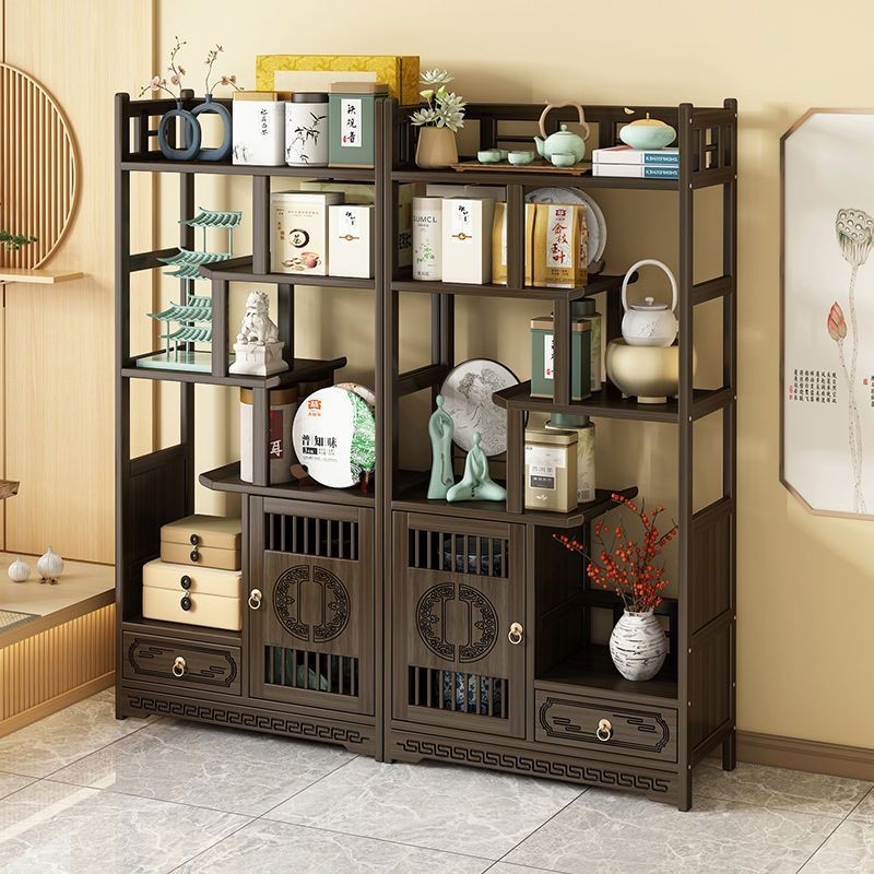 Multi-Tier Tea Shelf Storage Cabinet Corner Side Table Display Rack for ...