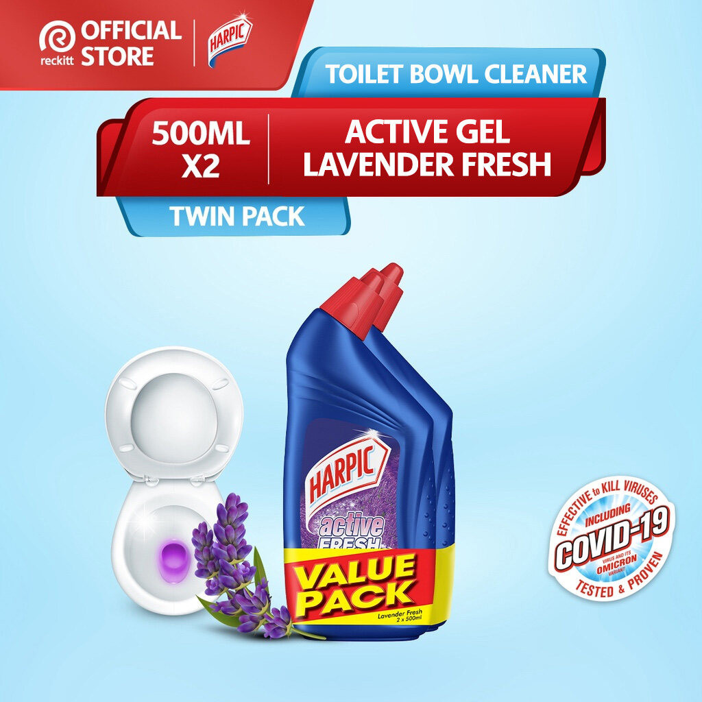 Harpic Active Gel (500mlx2) Disinfectant Toilet Bowl Cleaner | Shopee Malaysia