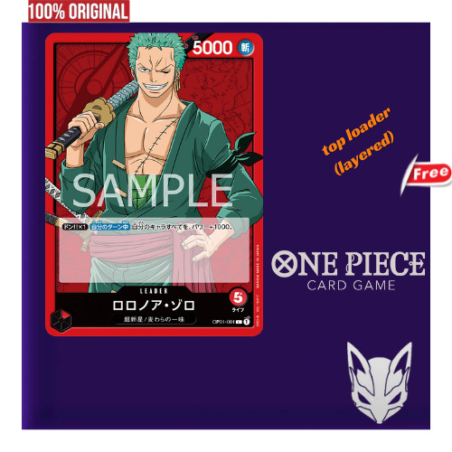 ORIGINAL Cost Roronoa Zoro Leader OP01-001 L One Piece Card Game optcg ...