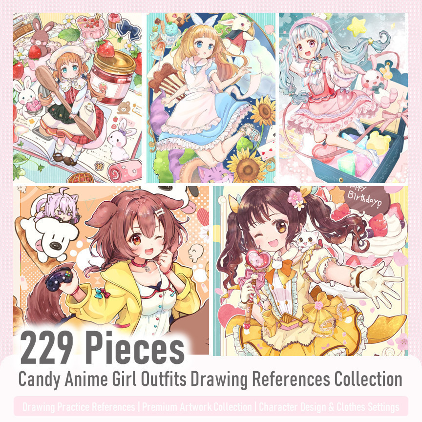 🔥 Drawing References Illustration - Candy Anime Girl Outfits References ...