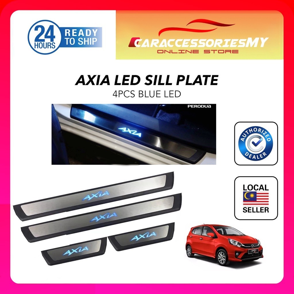 perodua axia led side sill plate door steps blue light side steps | Shopee Malaysia