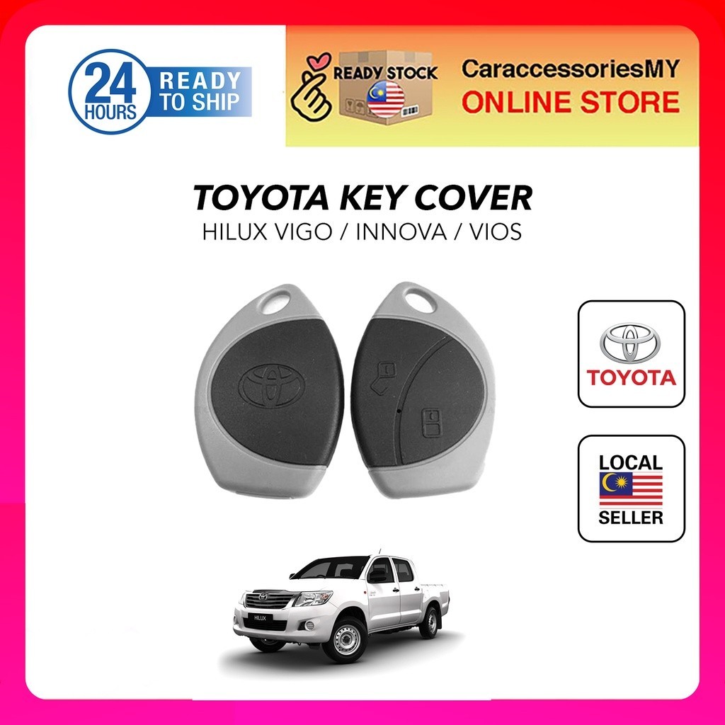 VORTEQ Toyota 2 Button Alarm Remote Key Cover Case Cobra T2 Vios Hilux ...