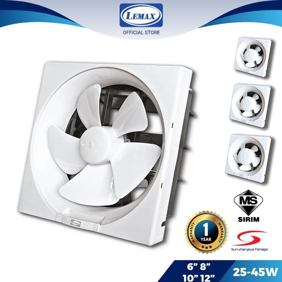 [SIRIM] LEMAX 6" 8" 10" 12" Inch Exhaust Fan Wall 100% Copper Motor ...