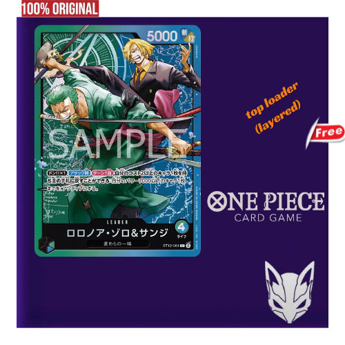 ORIGINAL Roronoa Zoro & Sanji Leader ST12-001 L free top loader optcg ...