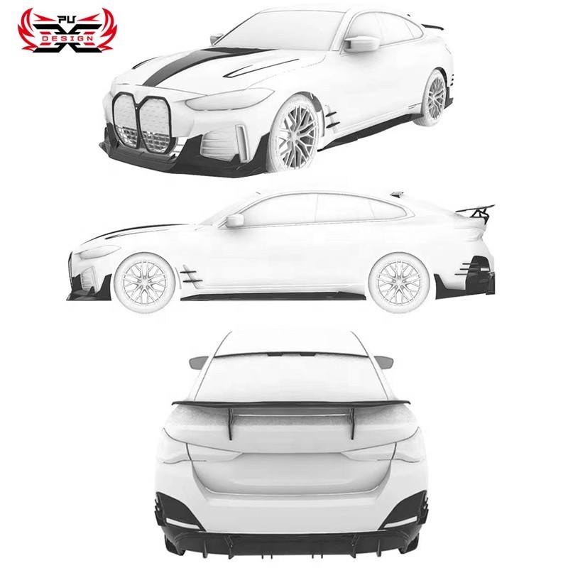 For BMW i4 G26 Dry Carbon fiber body kit i4 Carbon fiber front lip Rear ...