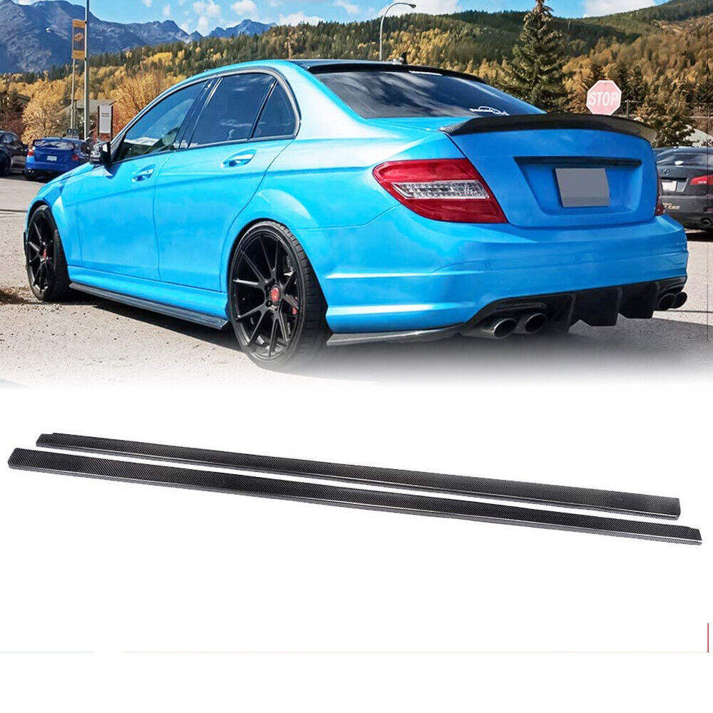 C-Class W204 C63 Carbon Fiber Side Skirts for Mercedes Benz W204 C204 ...