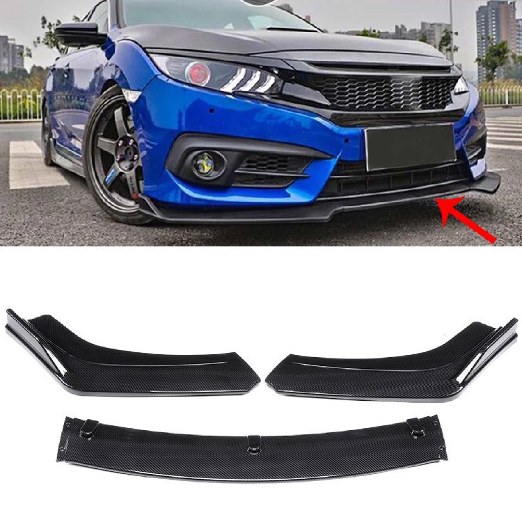 Car accessories ABS carbon fiber look universal front bumper lip ...