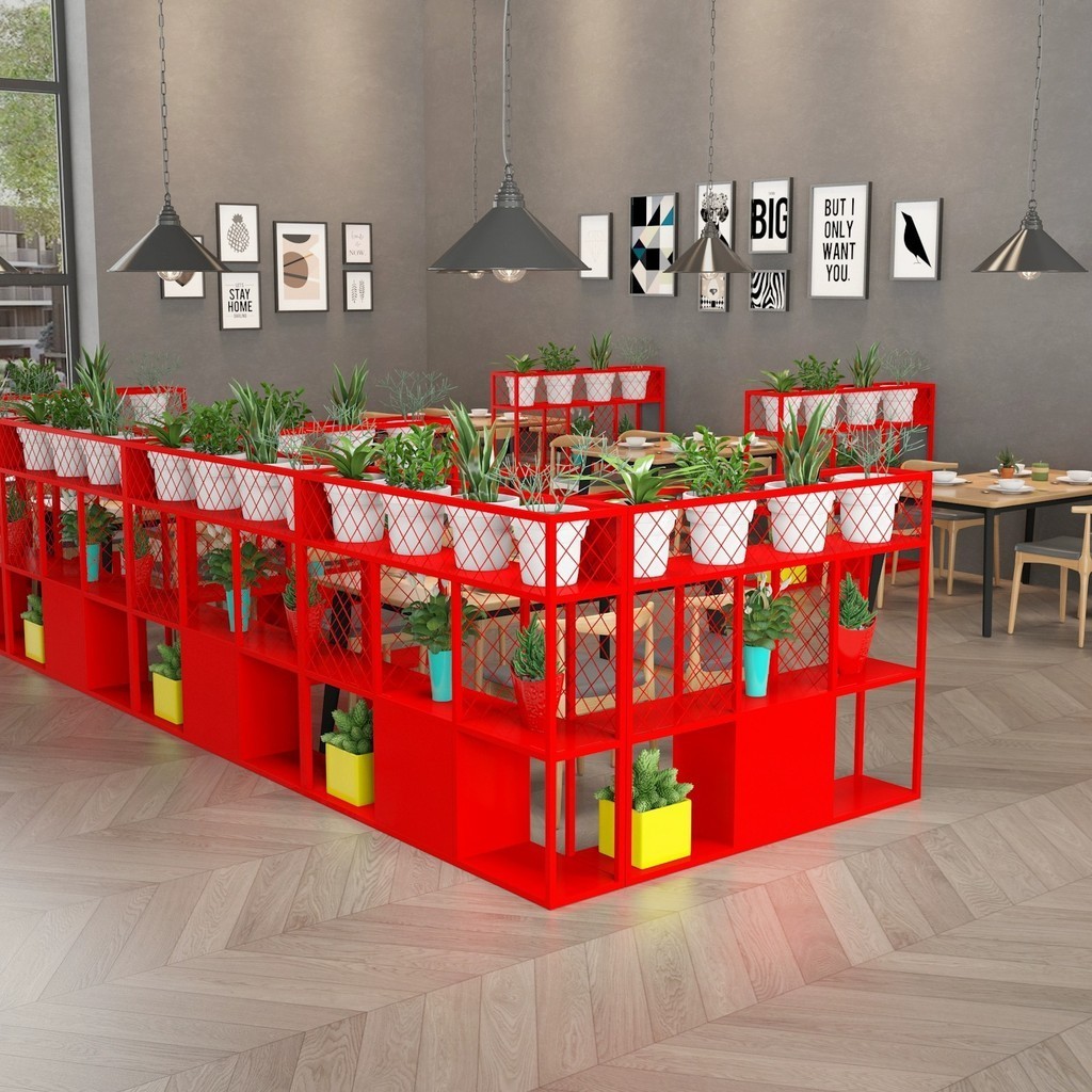 Modern Restaurant Booth Partition Flower Stand Iron Decorative Fence ...