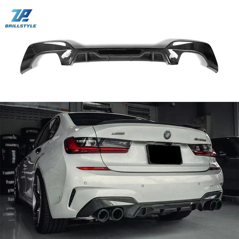 MP Type Dry Carbon Fiber Quad Exhaust Rear Diffuser For BMW G20 330i ...