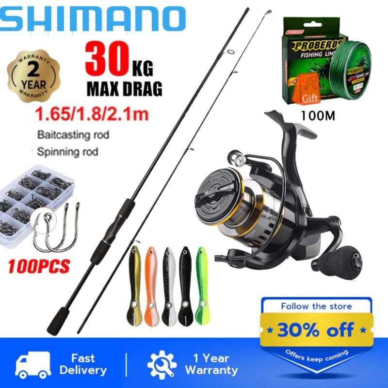 Pancing kekili Shimano, 1 set, kekili berputar, tiang udang galah ...