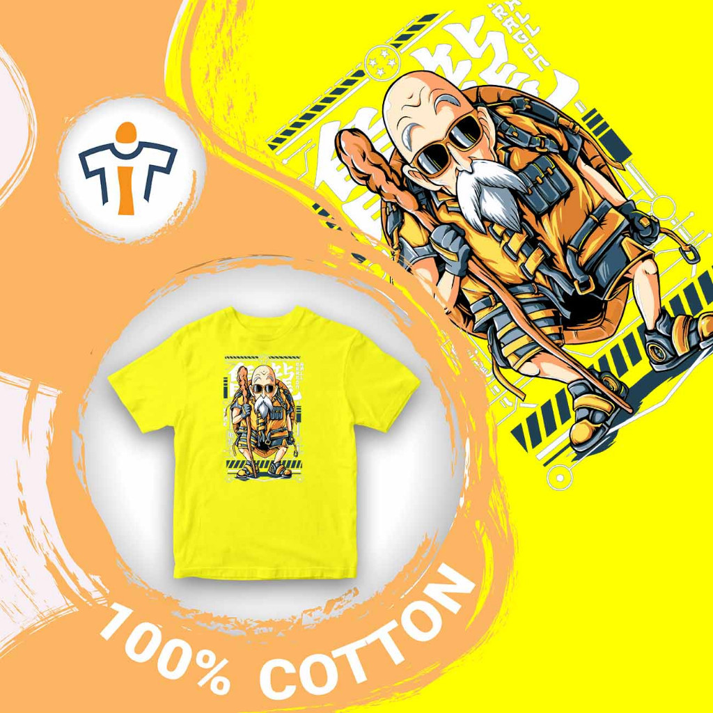 Master Roshi Turtle Dragon Ball Comic Manga Anime Kanak 100 Cotton T ...