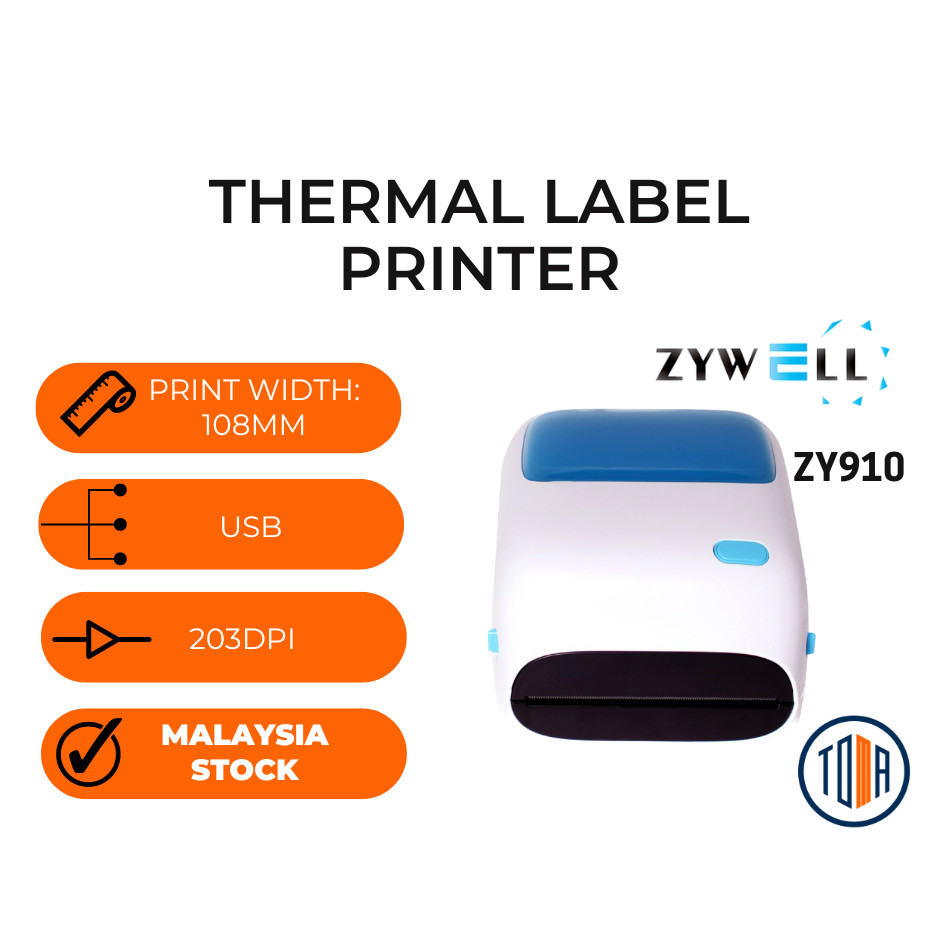 Zywell ZY910 Barcode Label A6 Airway Bill Printer (USB/Bluetooth/Serial/LAN) | Shopee Malaysia