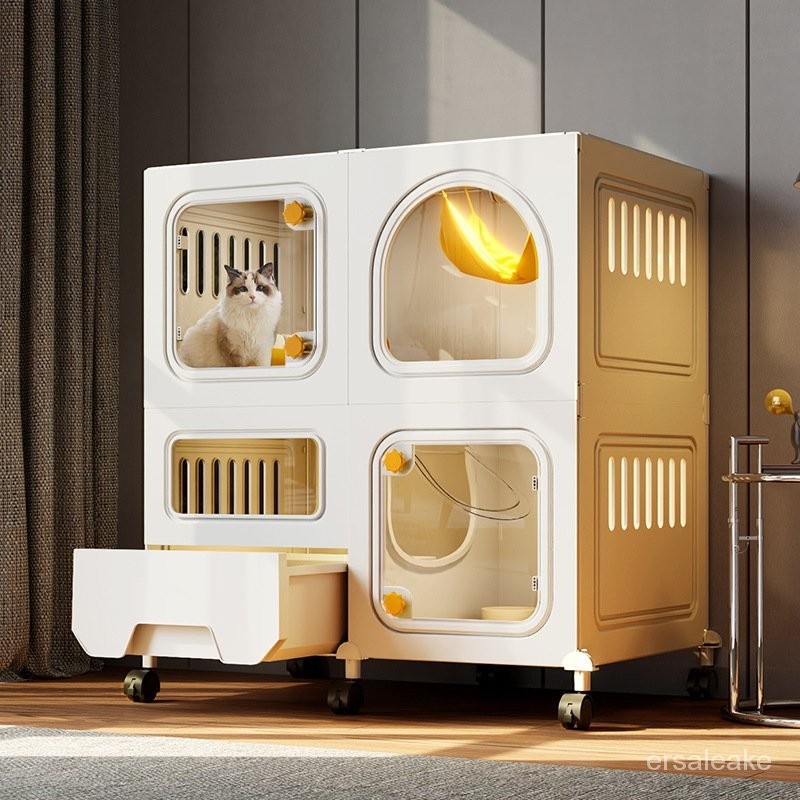 Hy 6cat Cage Litter Box One Piece Cat Villa With Toilet Home Indoor Cat Nest Cat House Cat