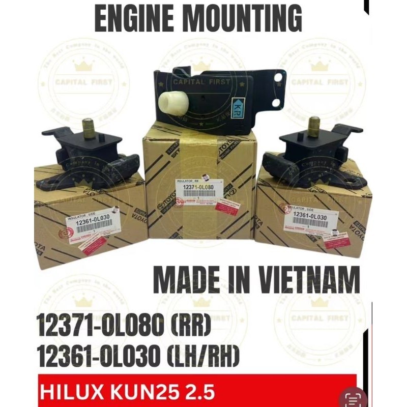 Toyota Hilux KUN25 2.5 KUN26 Toyota Fortuner KUN50 3.0 engine mounting ...