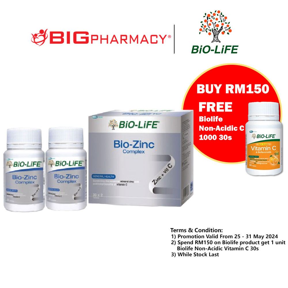BiO-LIFE Bio-Zinc Complex (30's x 2) | Shopee Malaysia