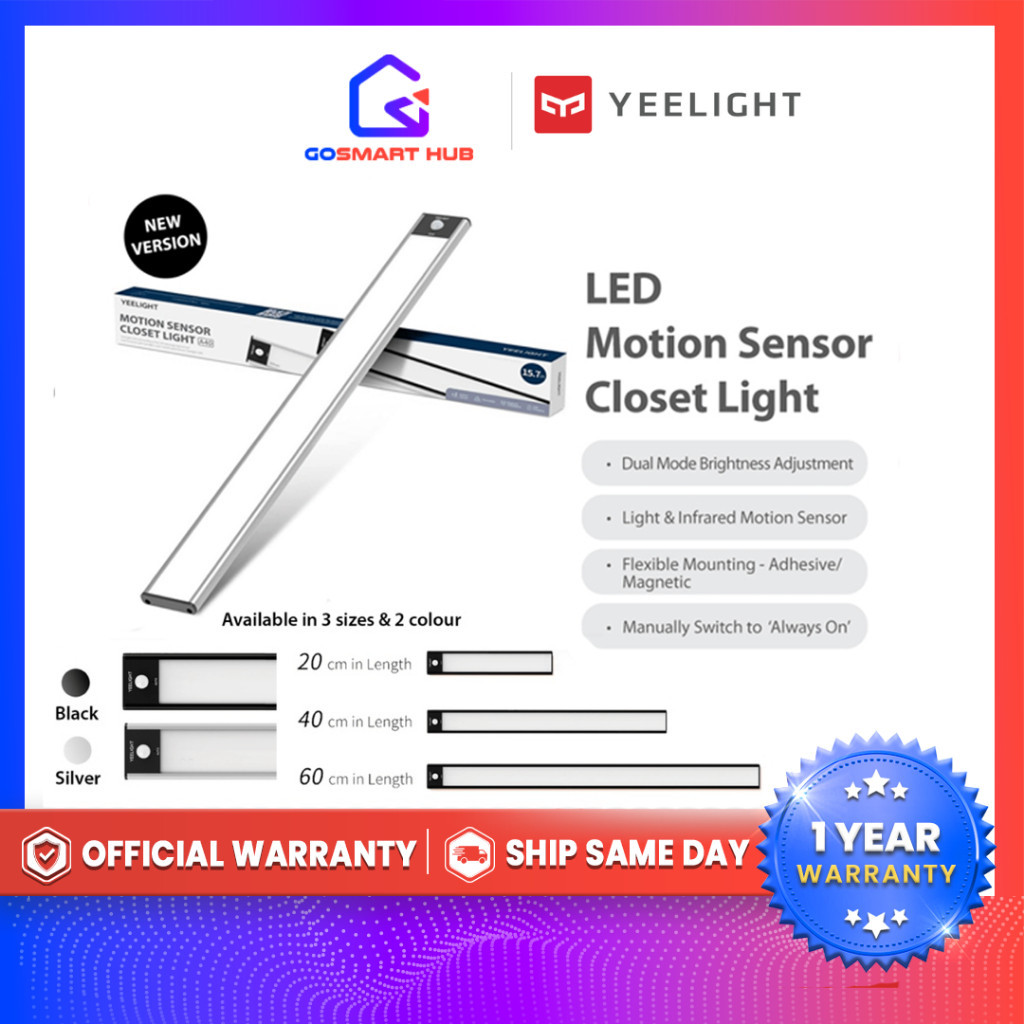 Yeelight LED Motion Sensor Cabinet Light A Series [Latest] (20Cm/40Cm ...