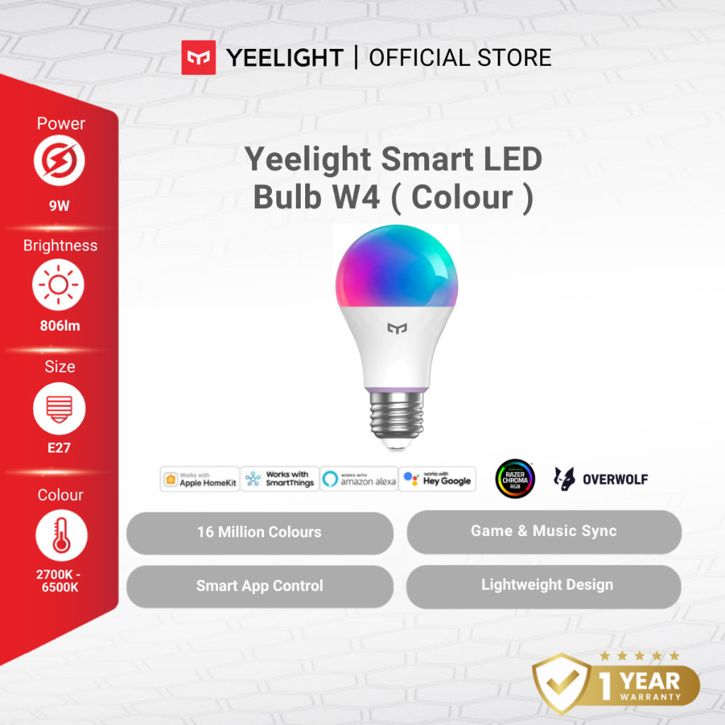 Yeelight Smart LED Bulb W4 Lite (New Version W3) | 2700K Color ...