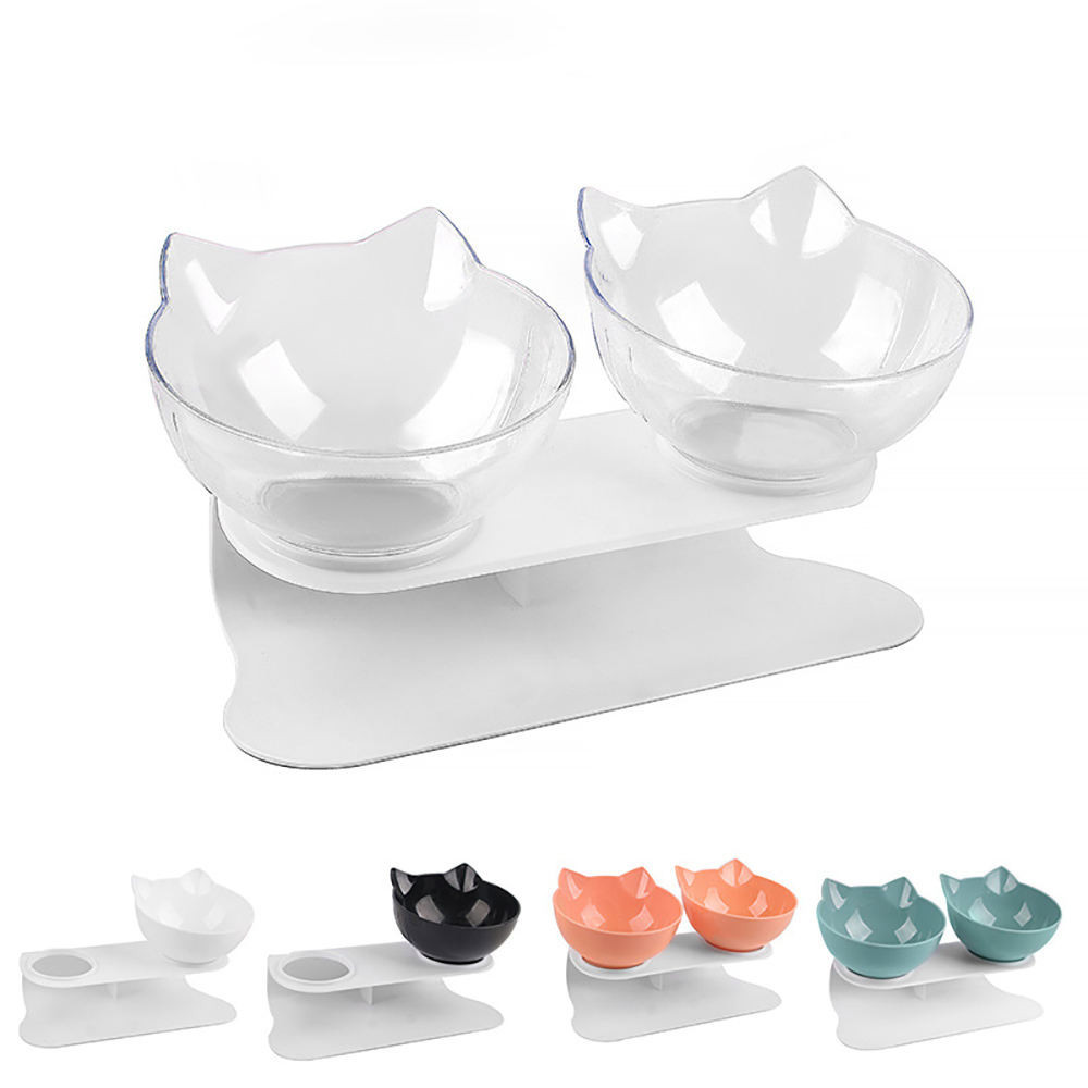 Non-Slip Cat Single Double Pet Bowls With Stand Food Feed And Water ...