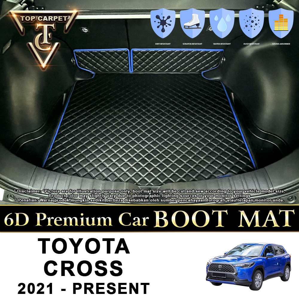 Top Carpet TOYOTA COROLLA CROSS ( 2021 - 2025 ) Car Boot Mat PU Leather ...