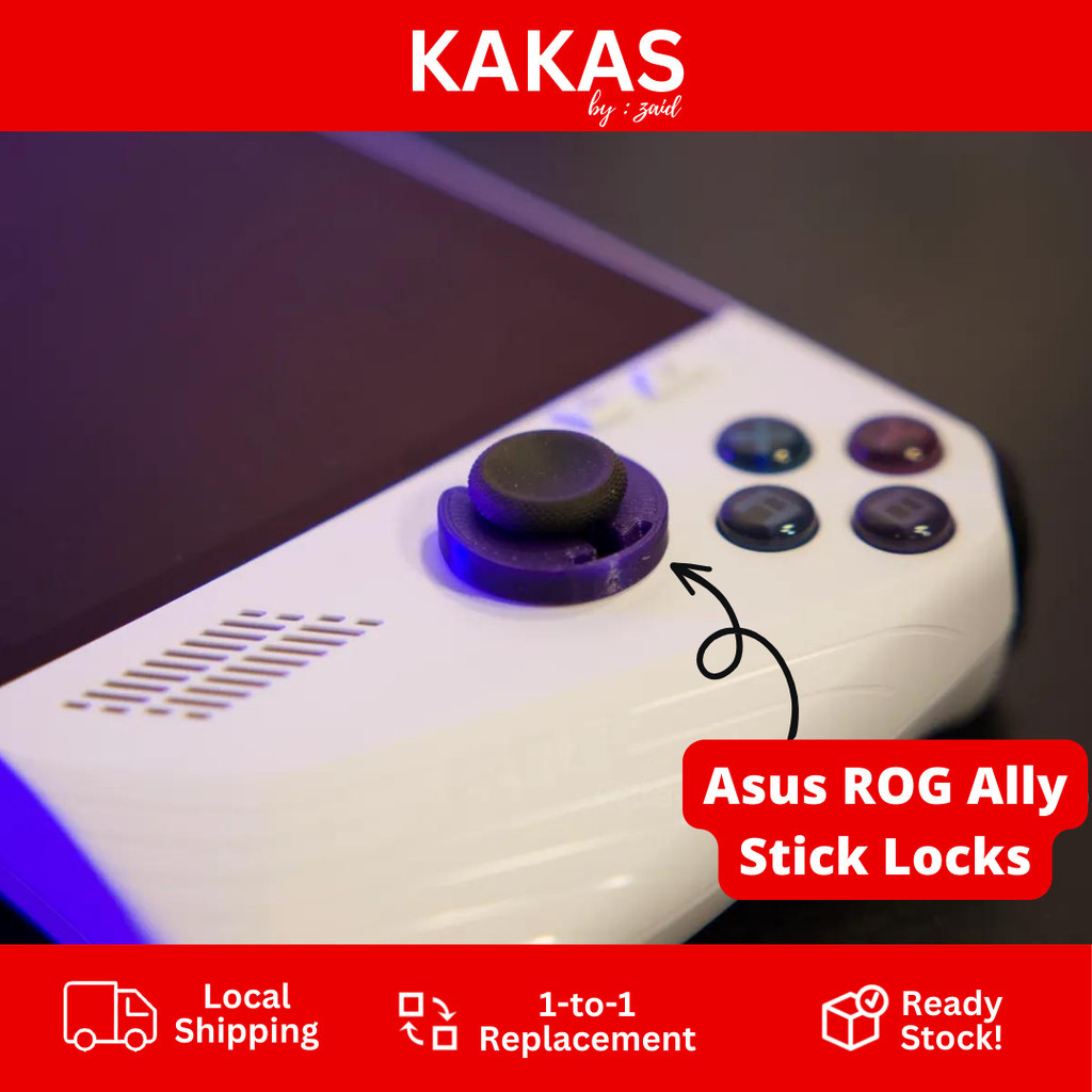 kakas Black Asus ROG Ally Stick Locks Analog guard ( 2 Pcs ) | Shopee ...