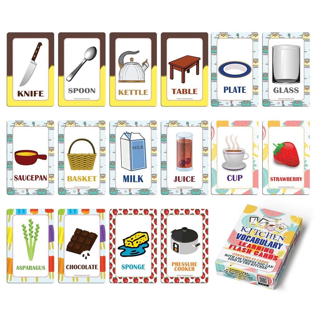 Kitchen Vocabulary Learning Cards ( 1 -Deck ) | Shopee Malaysia