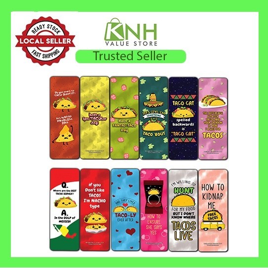 Funny Tacos Puns Jokes Bookmarks (6-Pack) | Shopee Malaysia