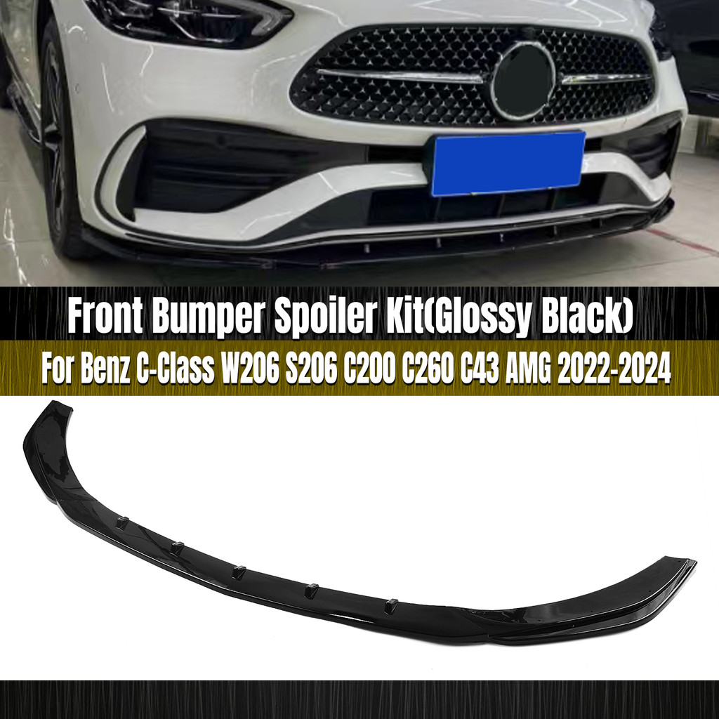 Car Front Spoiler Bumper Lip Lower Guard Splitter For Mercedes Benz C ...