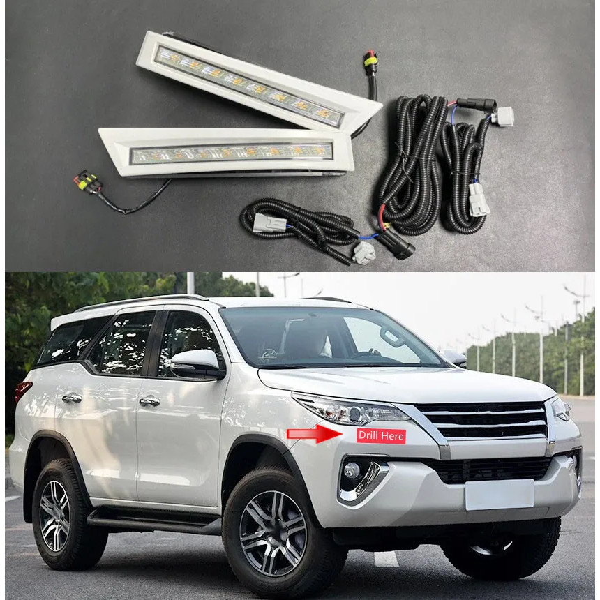 Daytime Running Light For Toyota Hilux Fortuner AN120 AN130 2015-2021 ...