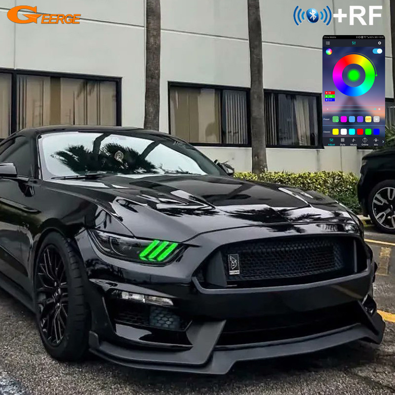 For Ford Mustang 2015 2016 2017 RF Remote Bluetooth APP Multi Color ...