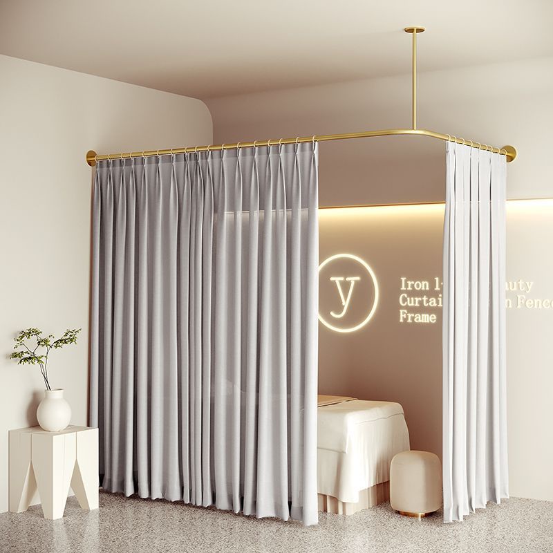 Curtain rack L-shaped iron frame beauty bed curtain Clothing Store ...