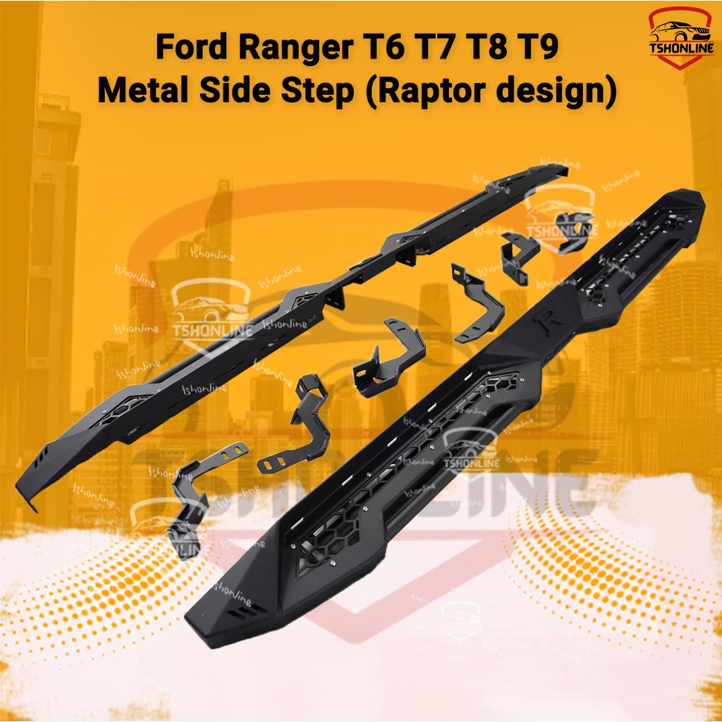 Ford Ranger Side Step T6 T7 T8 T9 (Raptor Design) V1B / Ranger Metal ...