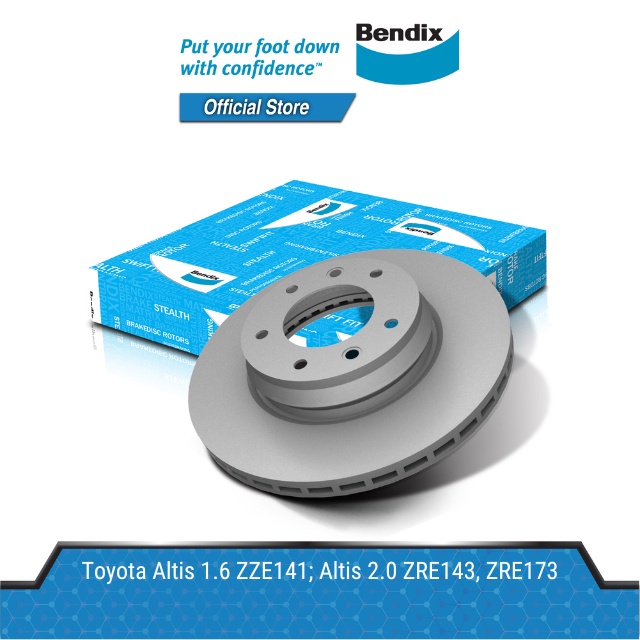 Bendix Front DISC ROTOR (1 SET) – Toyota Altis 1.6 ZZE141; Altis 2.0 ZRE143, ZRE173 (BR9435 ...