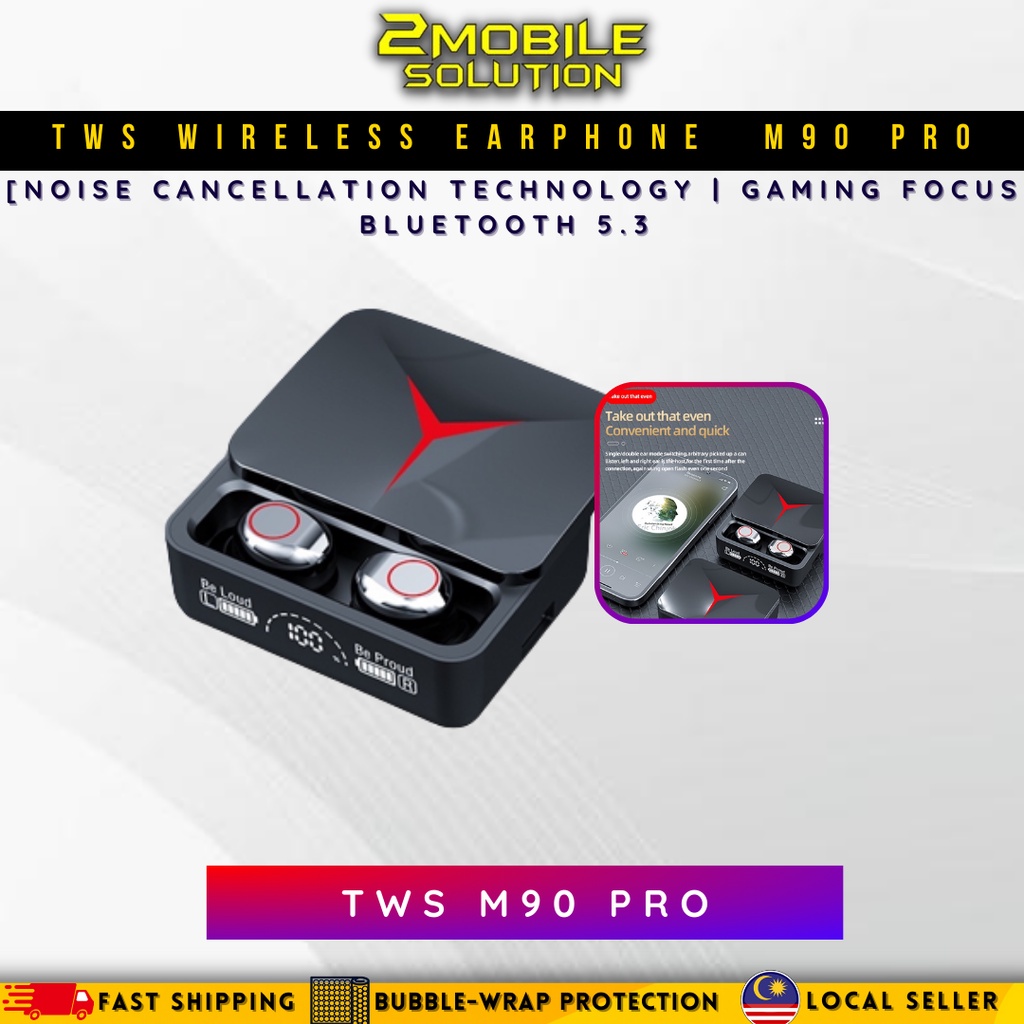 TWS Wireless Gaming Earphone M90 Pro [Noise Cancellation Technology ...
