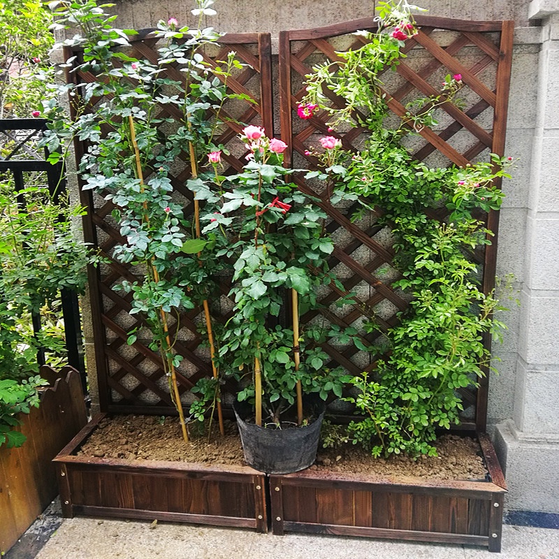 HY& Antiseptic Wood Flower Box Outdoor Planting Box Courtyard Wooden ...