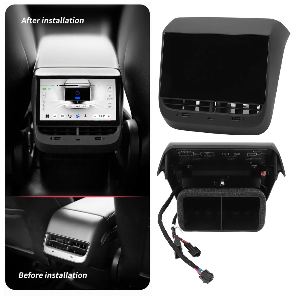 7" Rear Seat Display Screen For Tesla Model Y Model 3 IPS HD ...