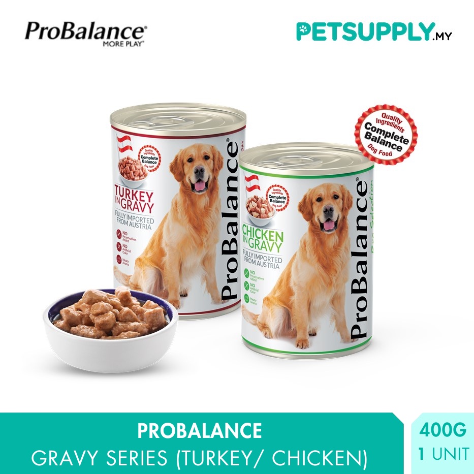 ProBalance Wet Dog Food [Chicken In Gravy/Turkey in Gravy] (400g) [Petsupply.my] | Shopee Malaysia