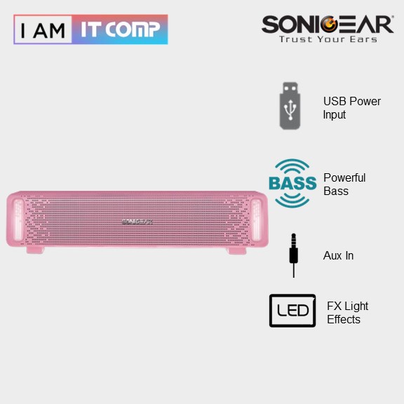 SonicGear SonicBar U200 Powerful Sound Bar | LED Light effects | Master ...