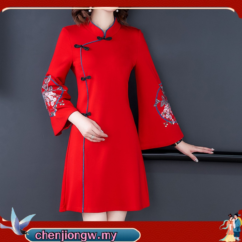 Chinese Style New Year Women Improved Cheongsam Ancient Tang Retro ...
