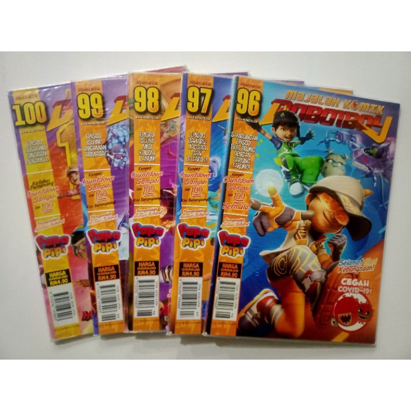 MAJALAH KOMIK BOBOIBOY MUSIM 1 (COMBO ISU 96-100) | Shopee Malaysia