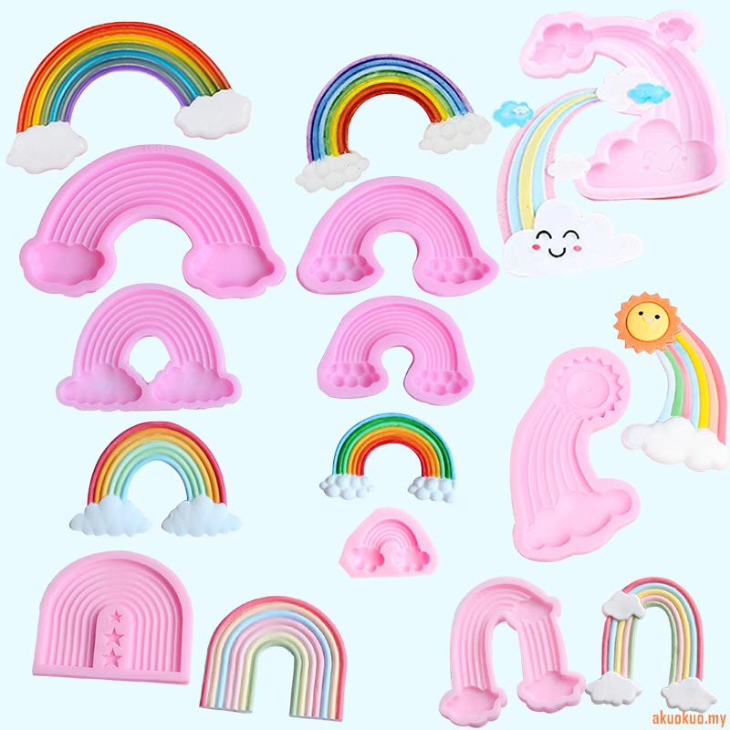 Rainbow Cloud Star Moon Chocolate Mold Epoxy Shape Silicone Mold ...