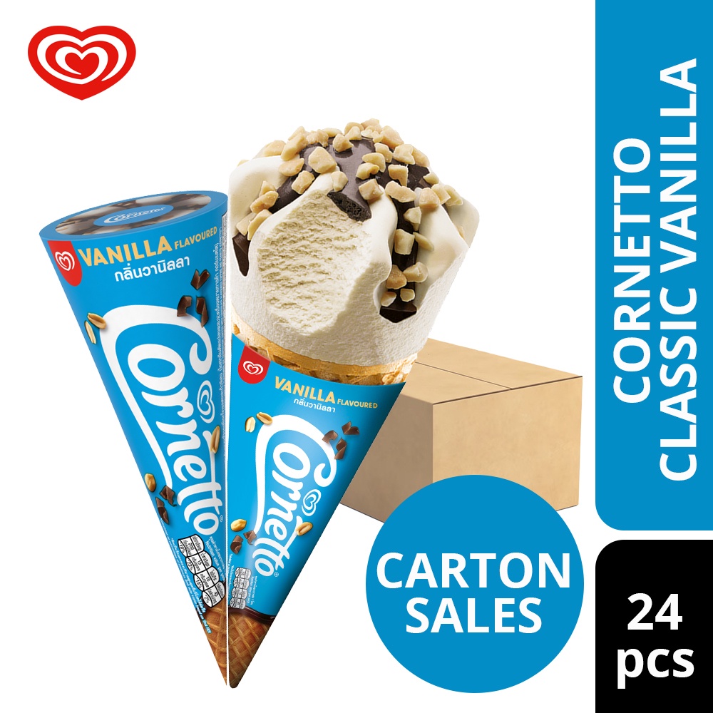 [CARTON SALES] Cornetto Classic Vanilla Ice Creams (24pcs) | Shopee ...