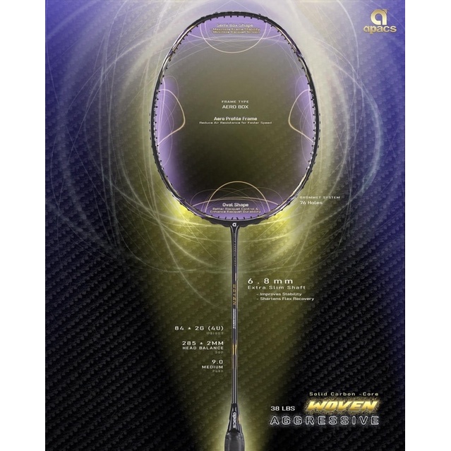 Apacs Woven Aggressive (4U) Badminton Racket (Free Socks) | Shopee Malaysia