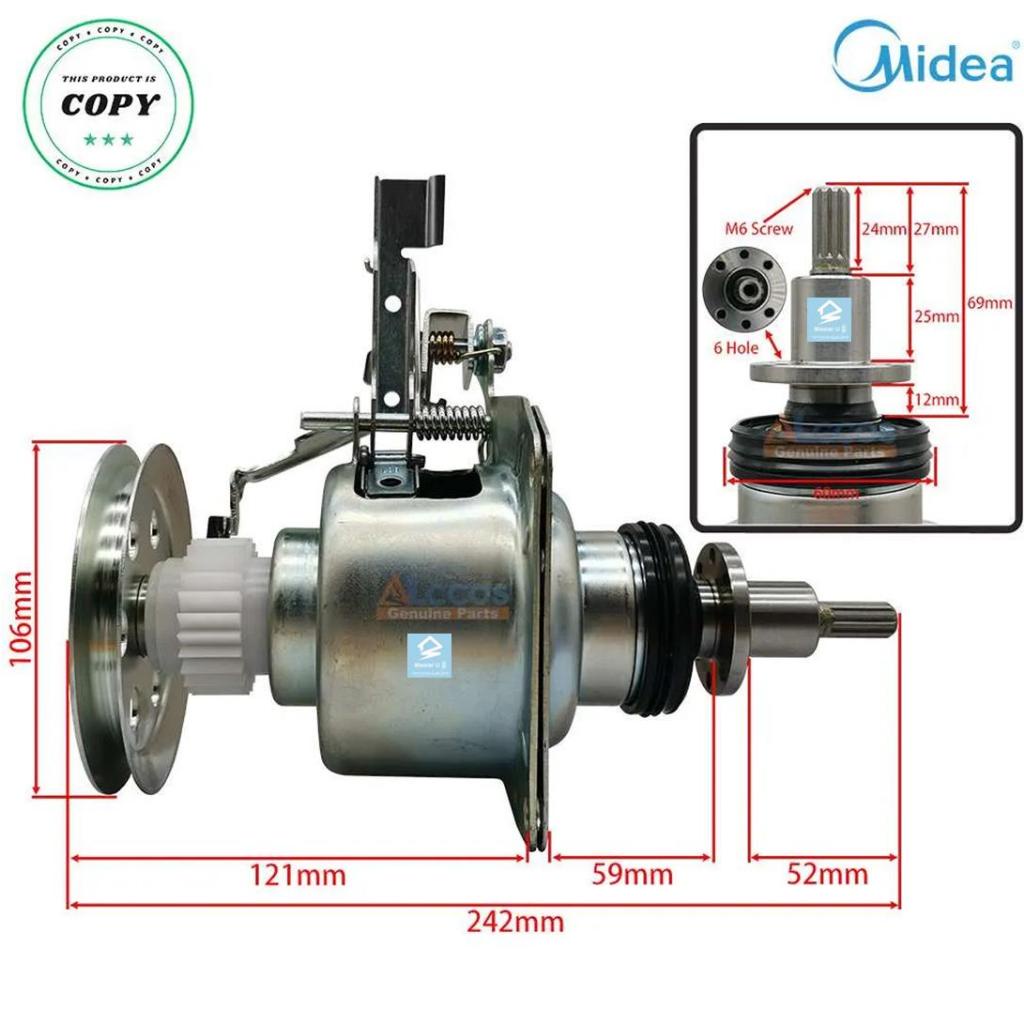 MIDEA WASHING MACHINES CLUTCH MECHANISM GEAR BOX MFW855M/MFW955M ...