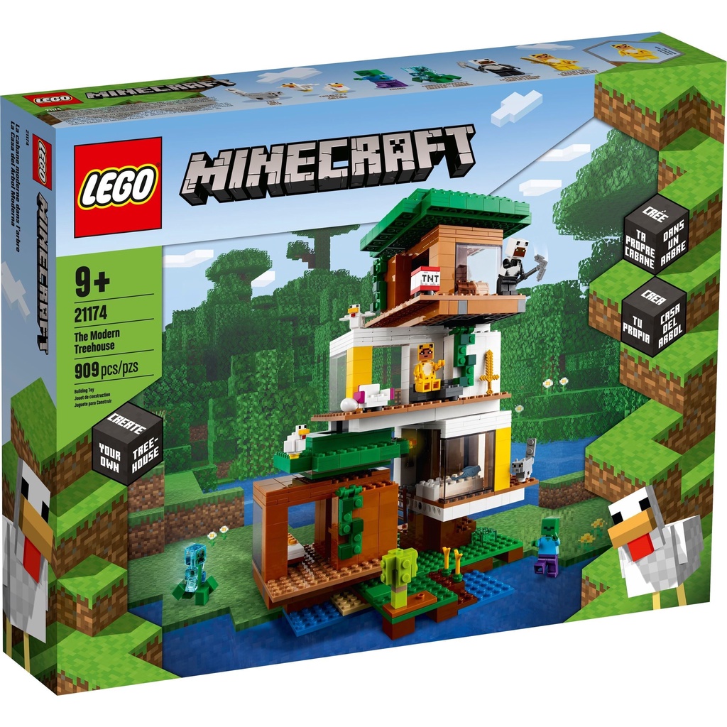 (BrickBoy) 21174 LEGO Minecraft The Modern Treehouse | Shopee Malaysia