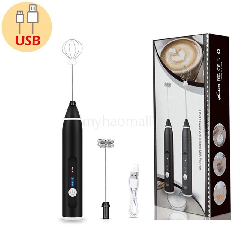Electric coffee mixer rechargeable milk Shaker Maker frother foamer USB ...