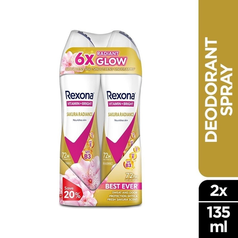 Rexona Women Deodorant Spray Twinpack Sakura (2x135ml) | Shopee Malaysia